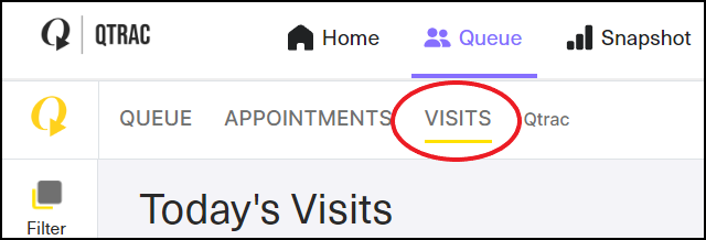How to open Today's Visits – Qtrac Help Center