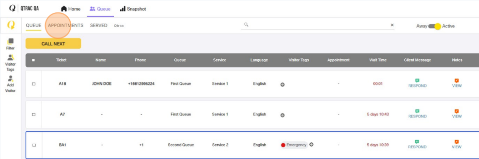 How to Remove an Appointment if logged in as Agent? – Qtrac Help Center