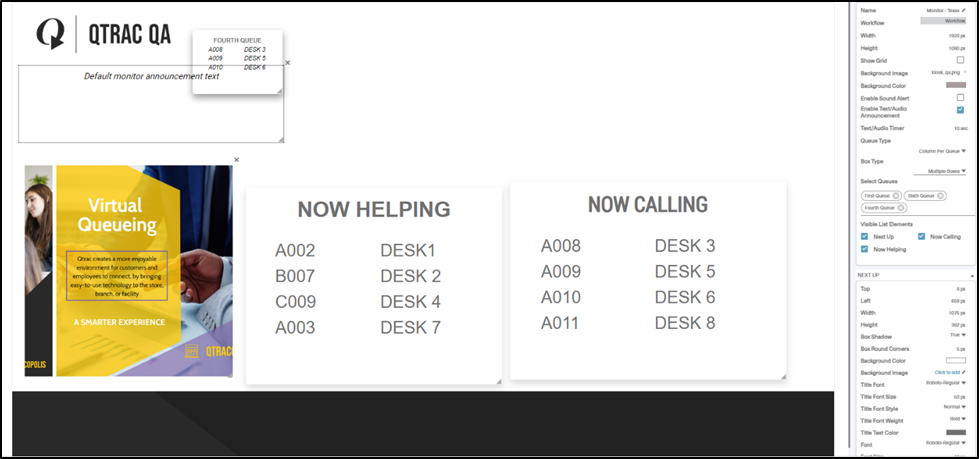 How to use Columns per Queue on Qtrac Monitor – Qtrac Help Center