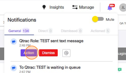 How to Action the General Notifications at the Qtrac In-App Notifications – Qtrac Help Center
