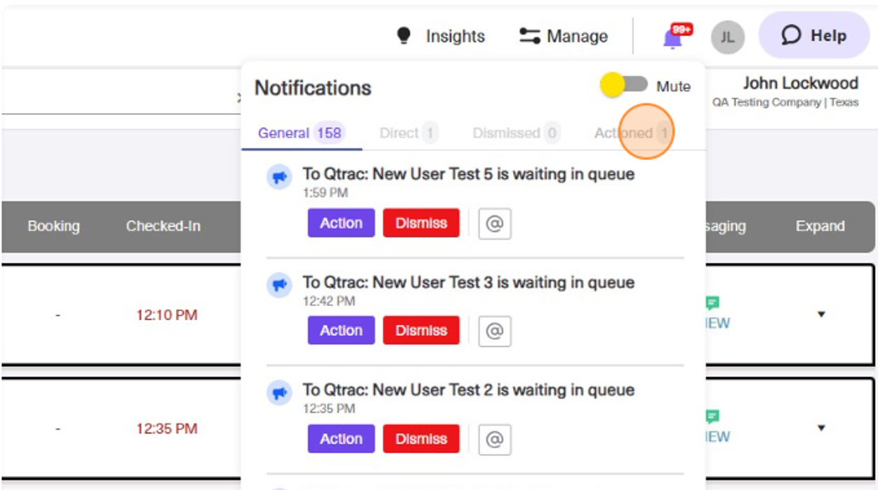 How To Action The Directed Notifications At The Qtrac In App Notifications Qtrac Help Center